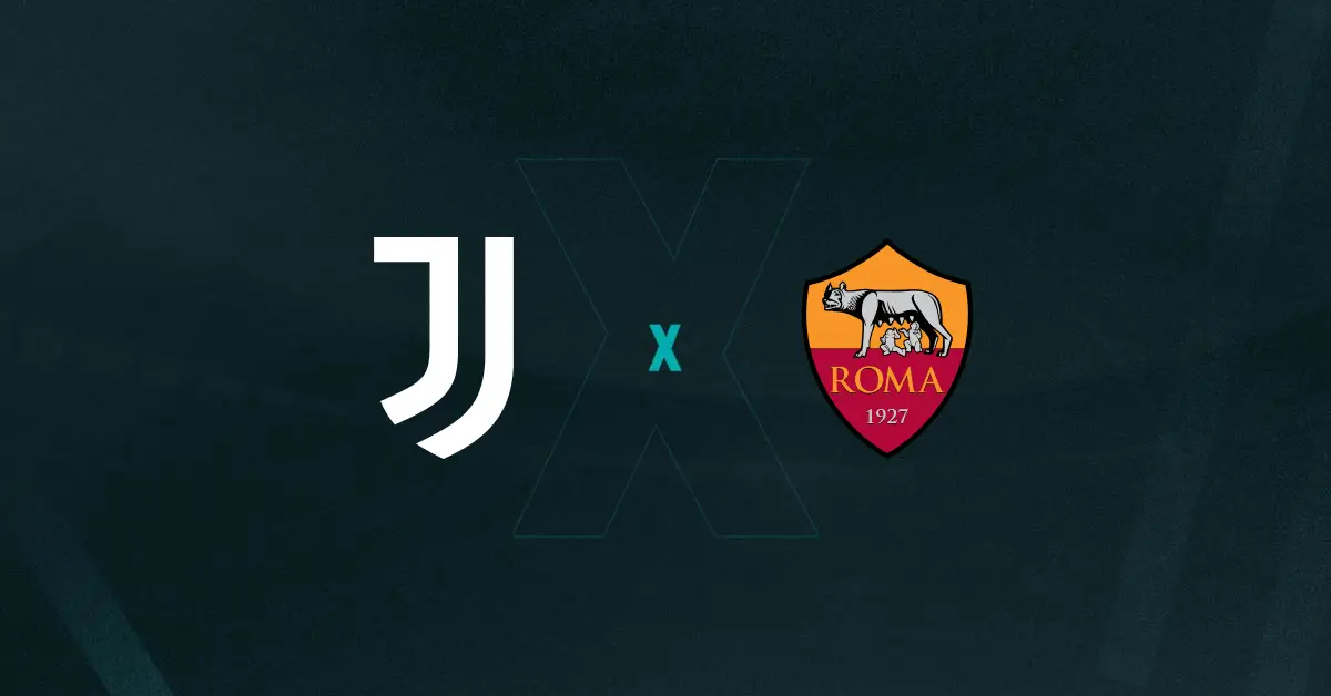 Escudos de Juventus e Roma, que duelam pelo Campeonato Italiano
